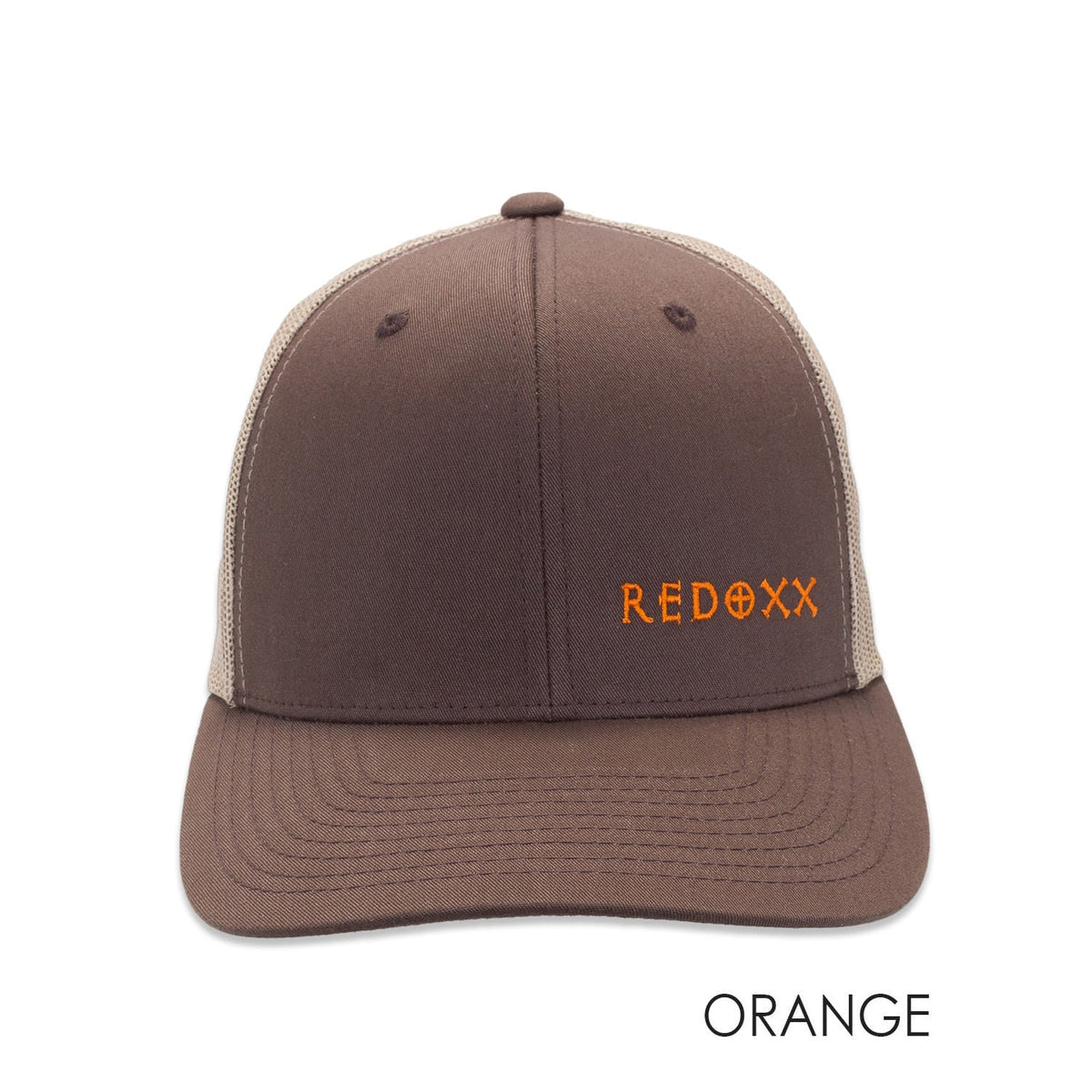 Red Oxx Crosshairs Trucker Hat in Khaki or Orange Embroidery